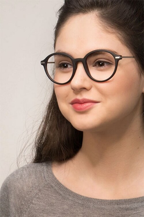 Juno Round Matte Brown Full Rim Eyeglasses | Eyebuydirect Canada