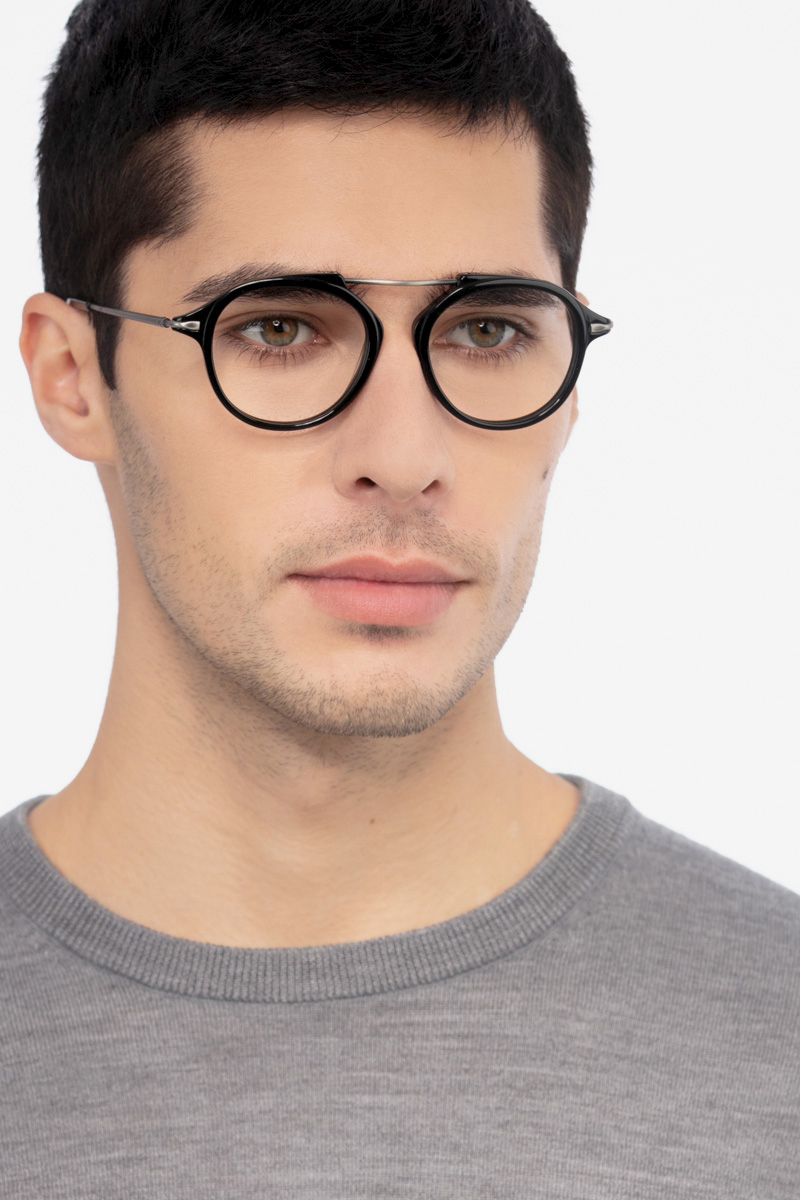 Terminal One Aviator Black Gunmetal Glasses for Men | Eyebuydirect