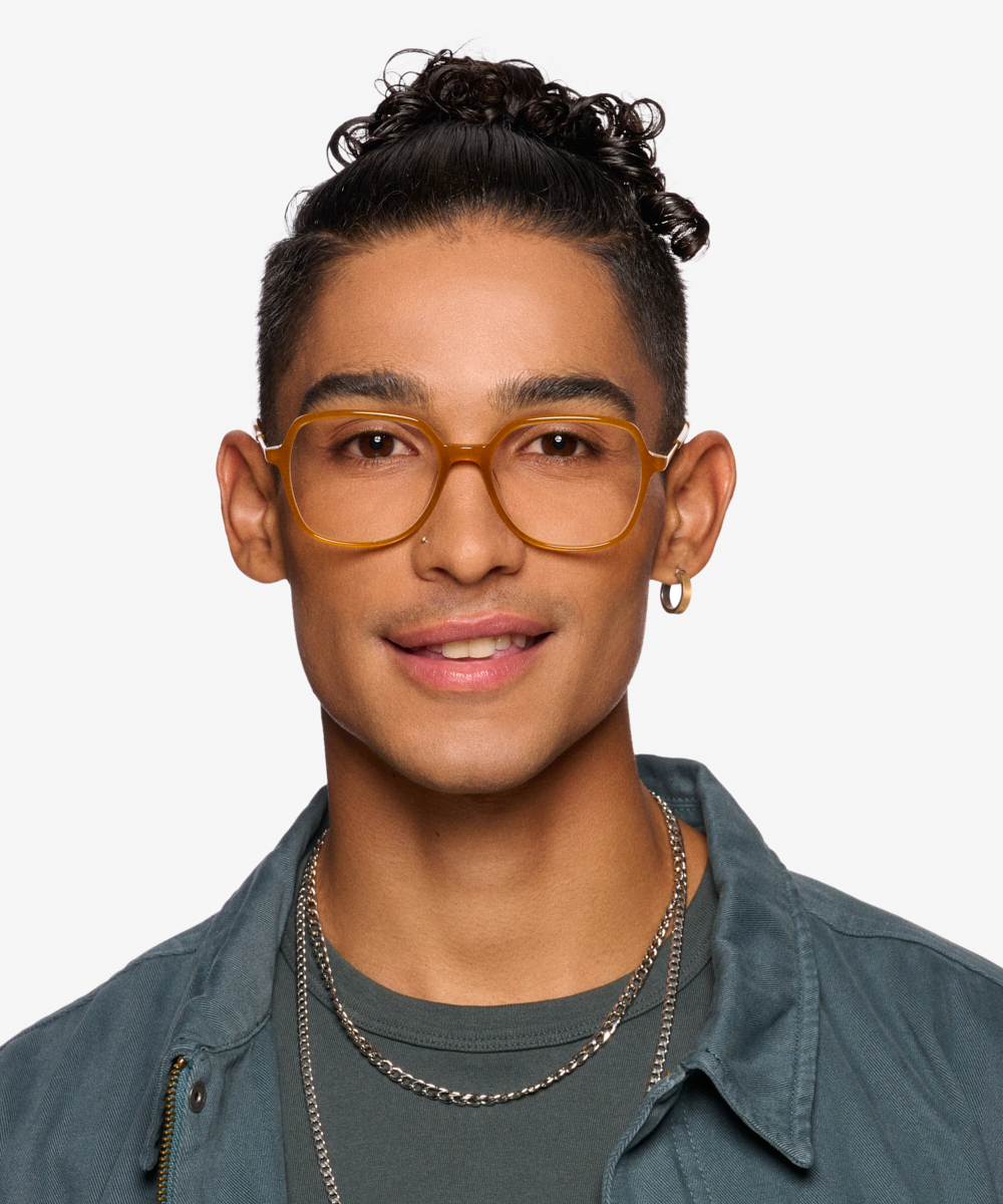 Lenny Square Mellow Yellow Full Rim Eyeglasses | Eyebuydirect