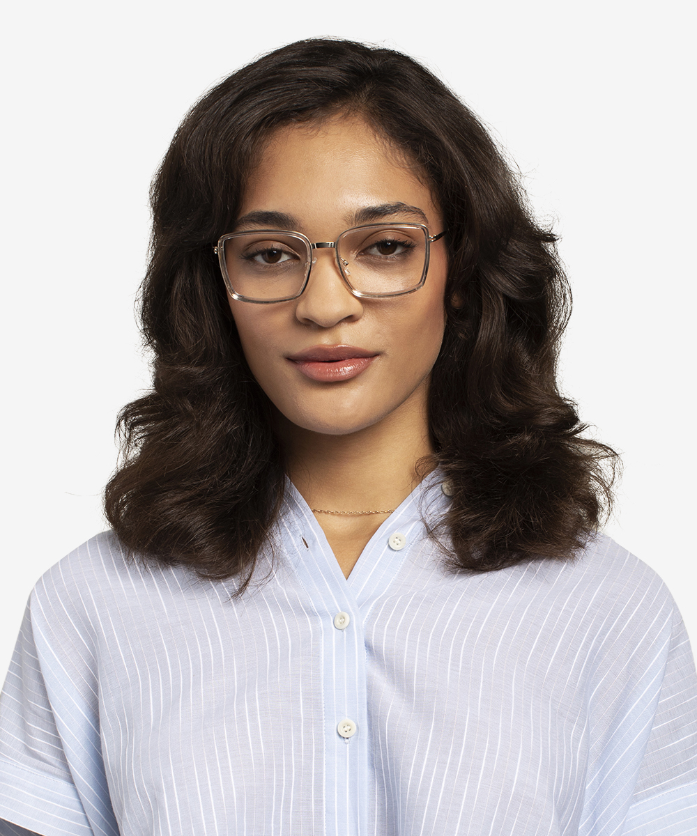 Remi Rectangle Champagne Gold Full Rim Eyeglasses Eyebuydirect Canada