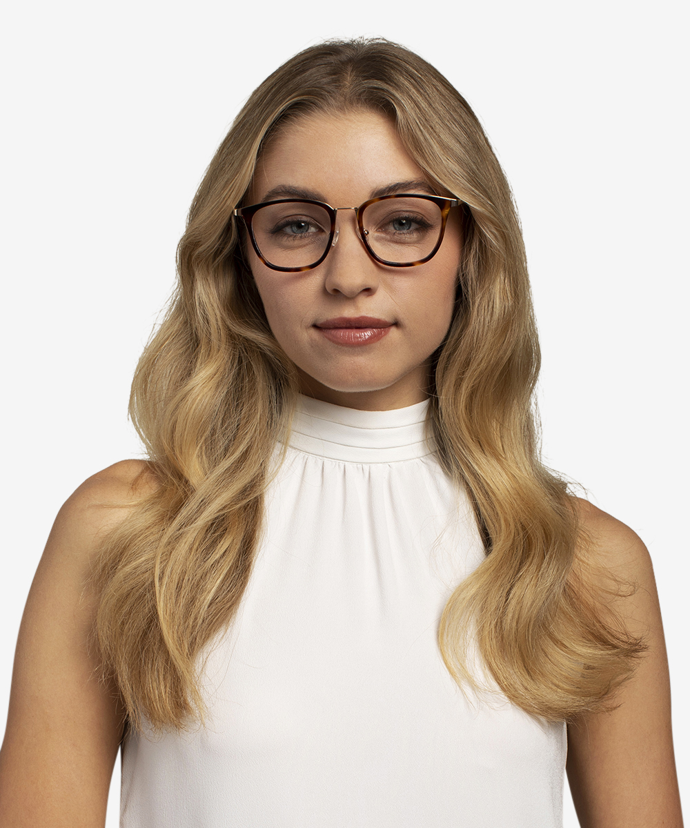 Utamaro Square Tortoise Gold Full Rim Eyeglasses Eyebuydirect Canada