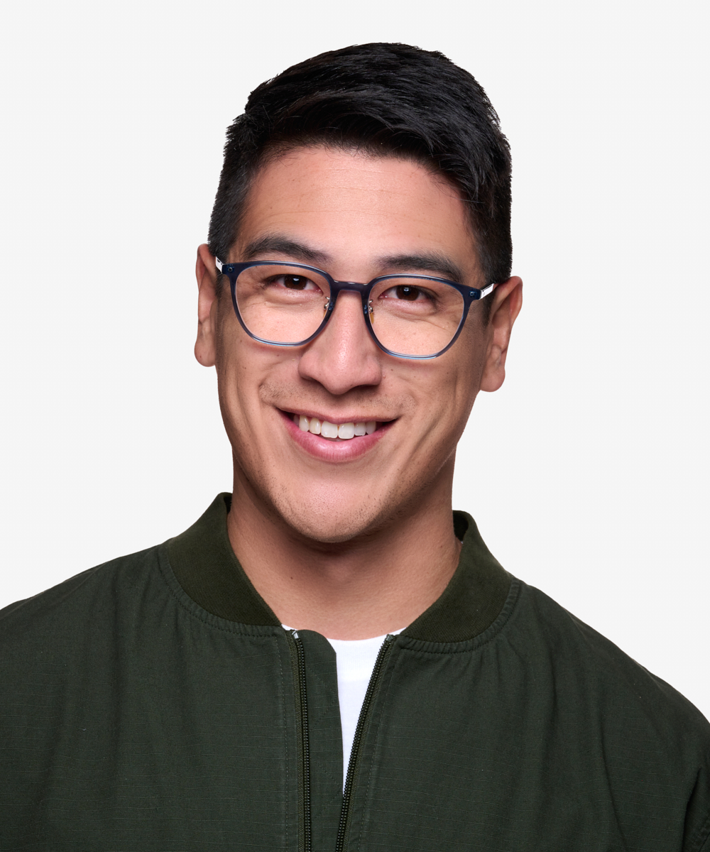 Hunter Rectangle Clear Blue Full Rim Eyeglasses | Eyebuydirect