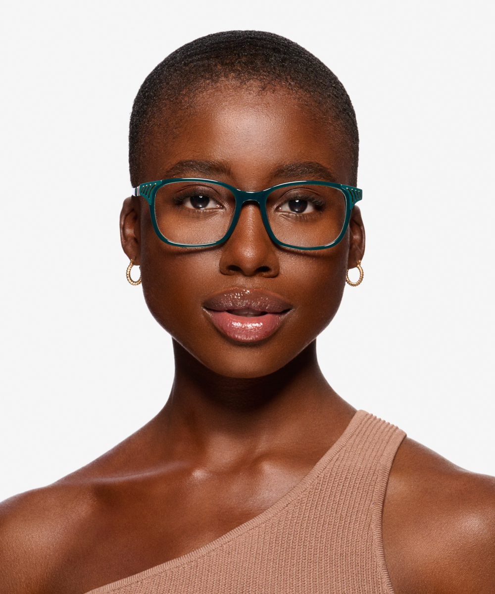 Visio Rectangle Green Full Rim Eyeglasses Eyebuydirect Canada