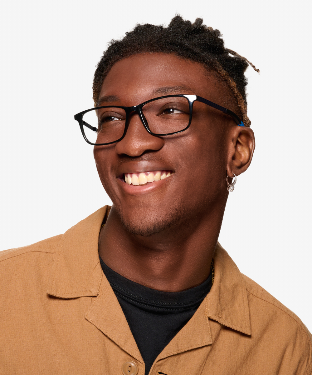 Agility Rectangle Solid Black Full Rim Eyeglasses | Eyebuydirect Canada