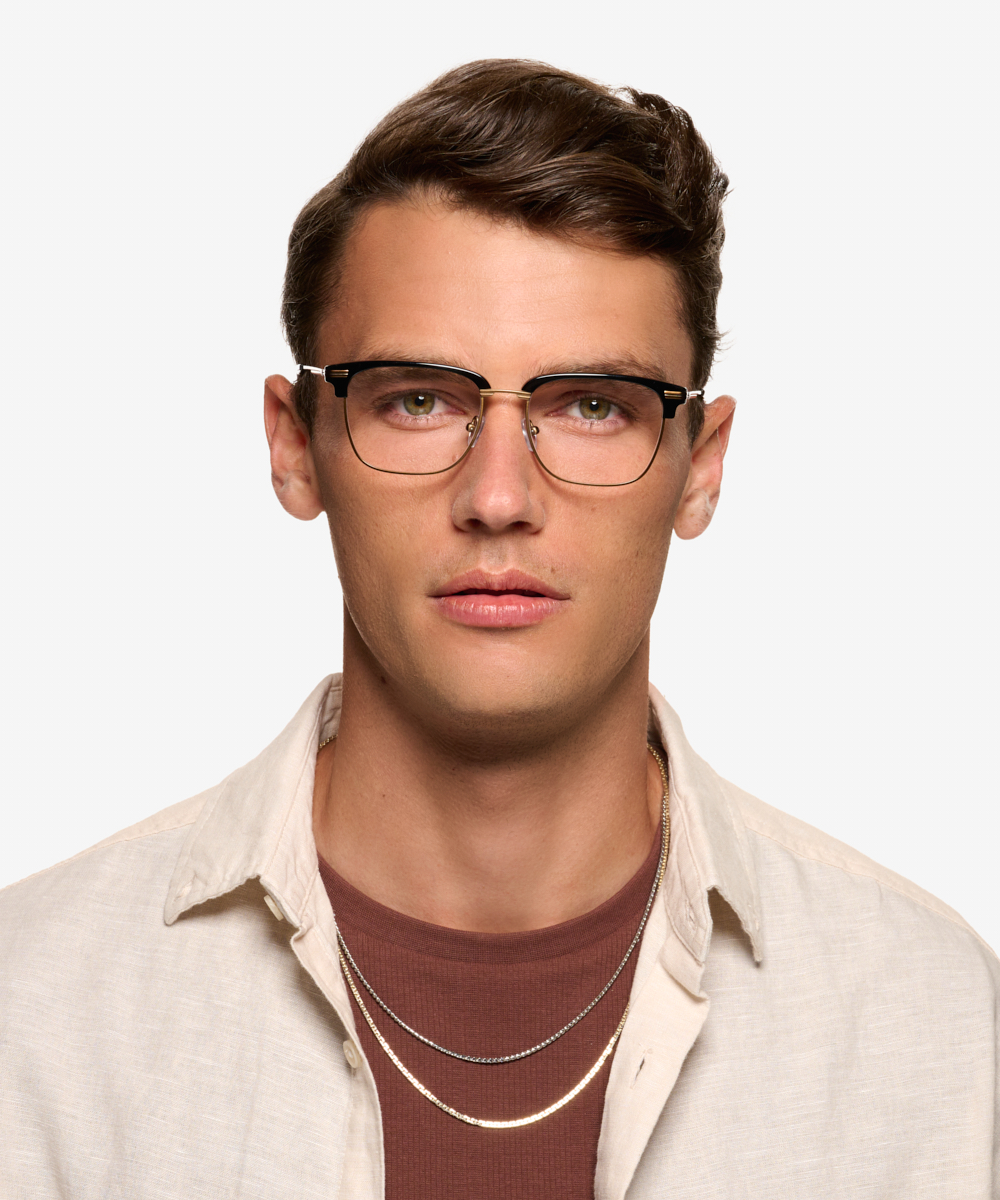 Ezra Browline Black Glasses for Men | Eyebuydirect Canada