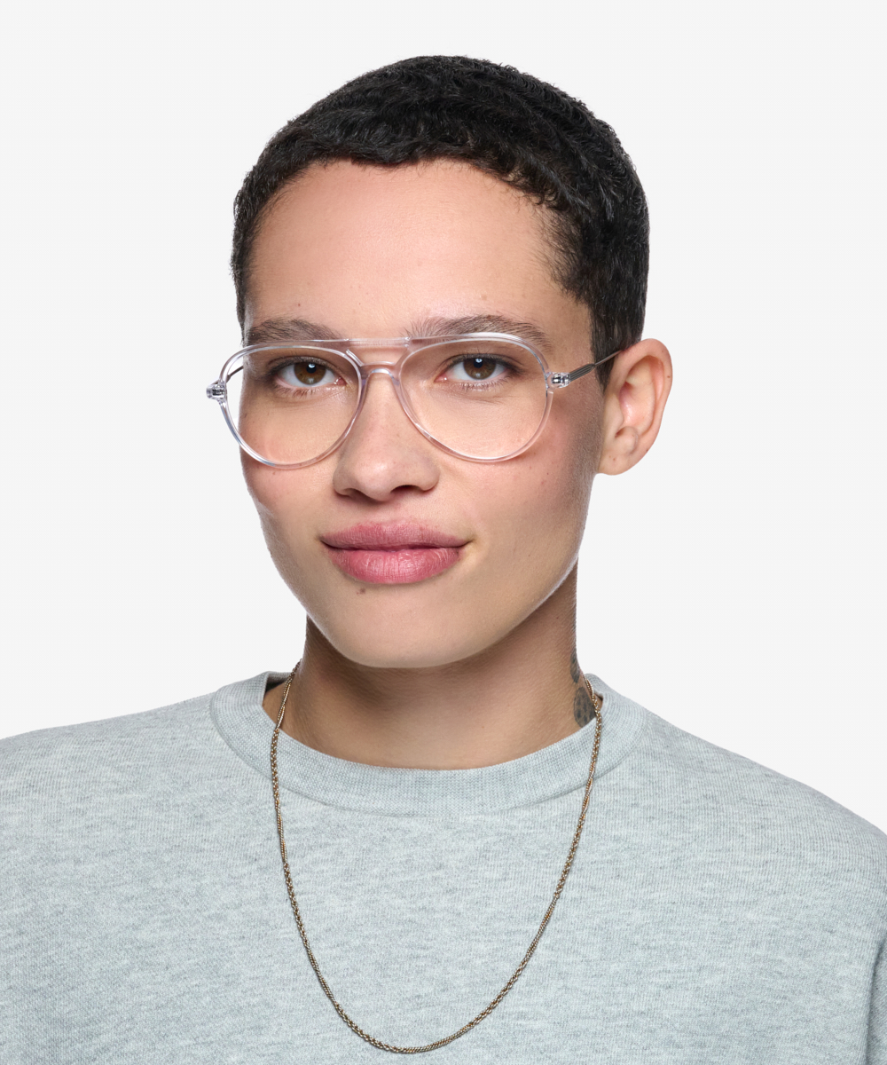 Quin Aviator Clear Full Rim Eyeglasses | Eyebuydirect