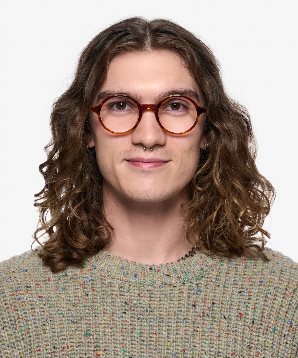 Gregory Round Striped Tortoise Glasses for Men | Eyebuydirect