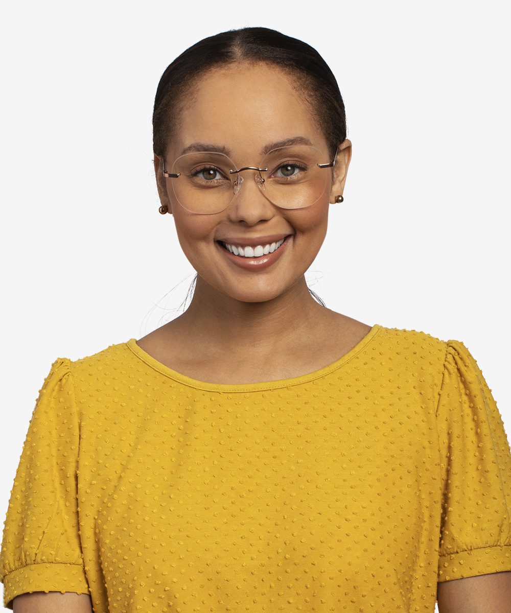 Lisa Square Rose Gold Glasses for Women | Eyebuydirect Canada