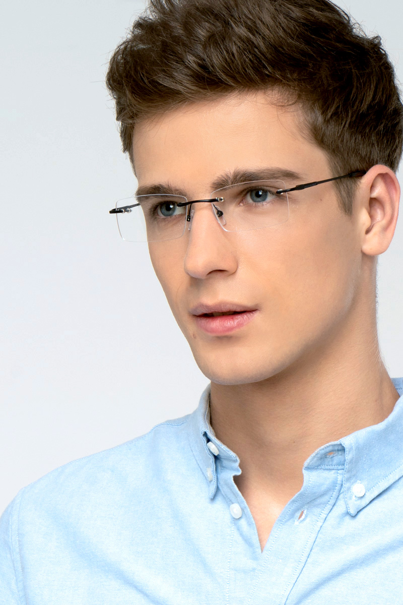 Earl Rectangle Black Rimless Eyeglasses | Eyebuydirect