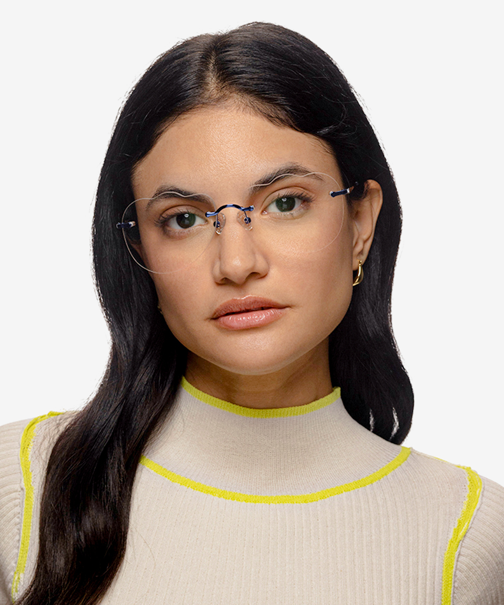 Outlook Geometric Blue Glasses for Women | Eyebuydirect