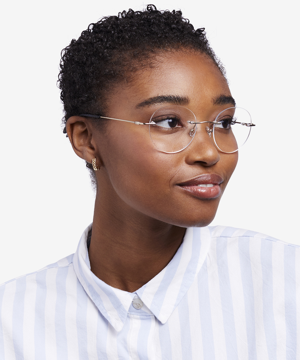 Shine Round Gold Rimless Eyeglasses | Eyebuydirect
