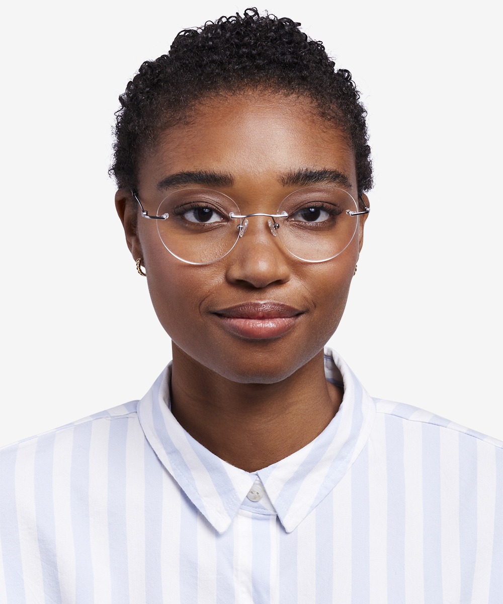 Shine Round Silver Rimless Eyeglasses | Eyebuydirect Canada
