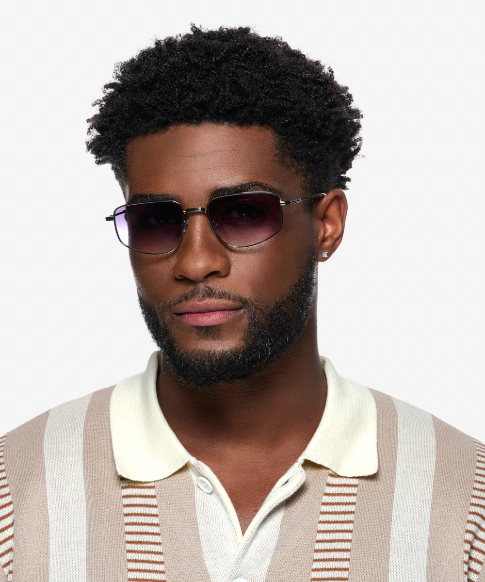 Collin - Rectangle Light Brown Frame Sunglasses For Men | Eyebuydirect