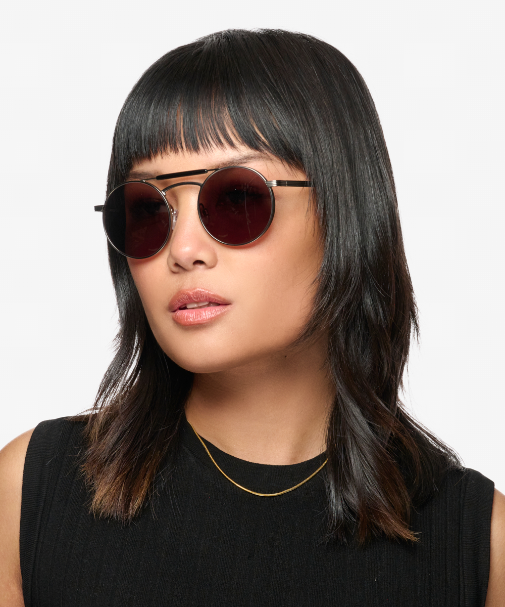 Neve - Aviator Black Gunmetal Frame Prescription Sunglasses | Eyebuydirect