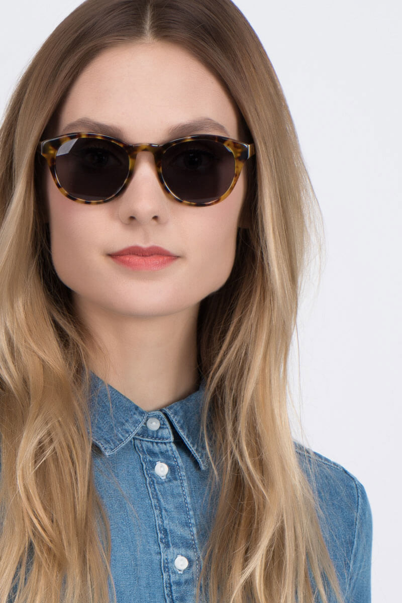 Coppola - Round Brown & Tortoise Frame Sunglasses For Women | Eyebuydirect