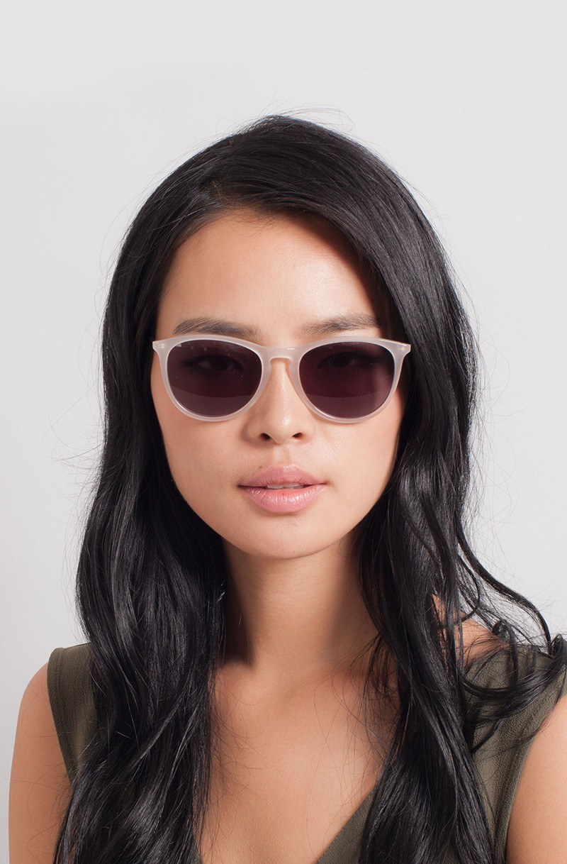 Interlude Round Clear And White Frame Sunglasses For Women Eyebuydirect