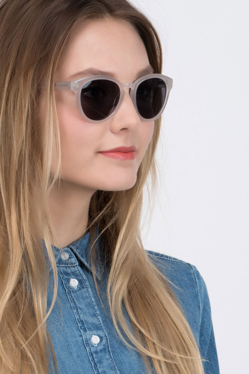 Augustine - Modern-Styled Clear White Sunglass Frames | Eyebuydirect