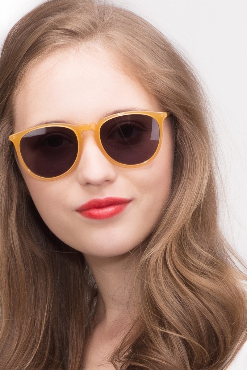 Interlude - Round Orange Frame Sunglasses For Women | Eyebuydirect