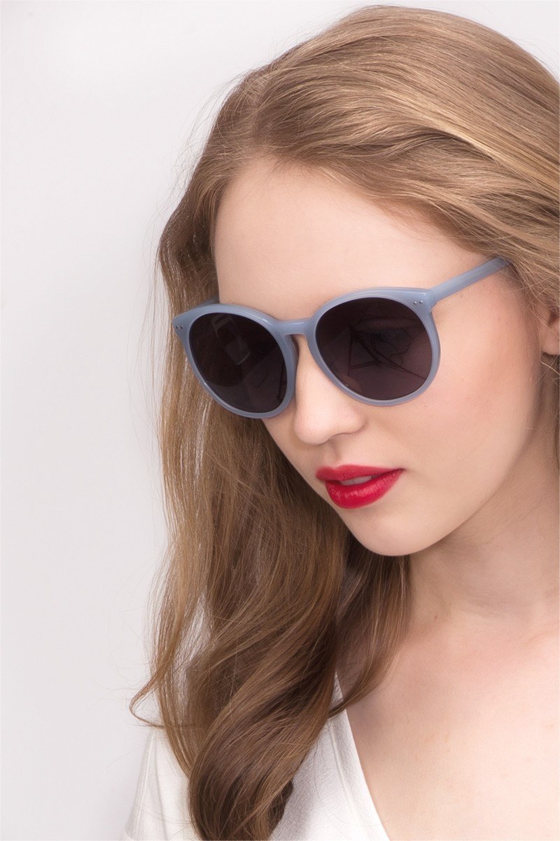 Vapor - Round Blue Frame Sunglasses For Women | Eyebuydirect