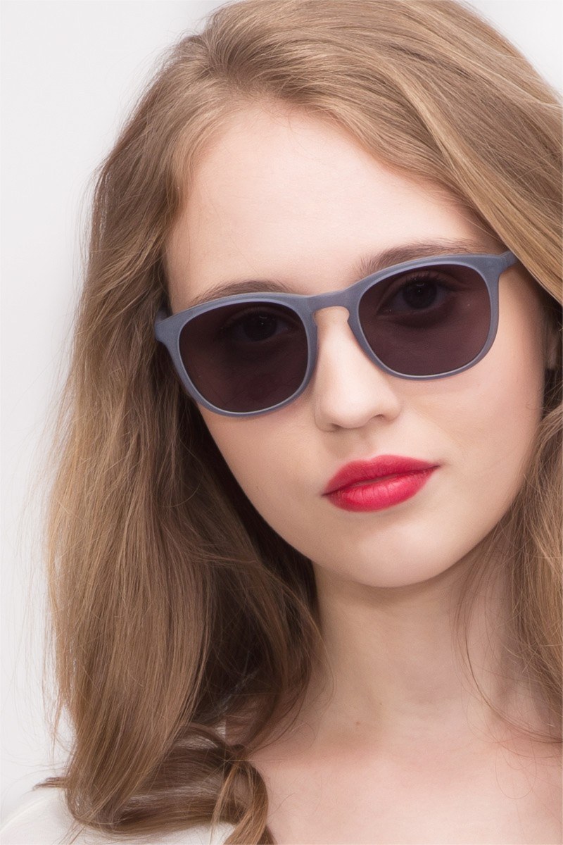 Audio - Bold and Modern Matte Navy Sunglasses | Eyebuydirect