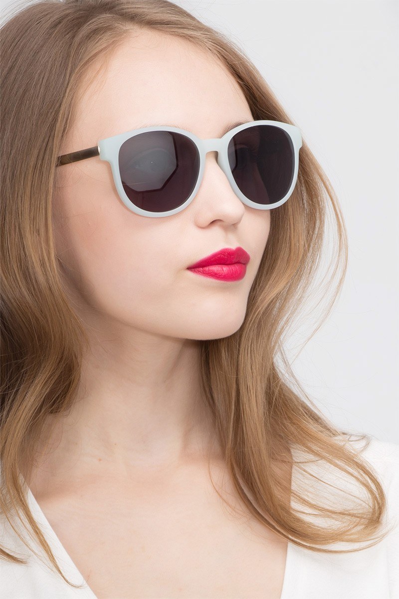 Terracotta Round Light Green Frame Sunglasses For Women