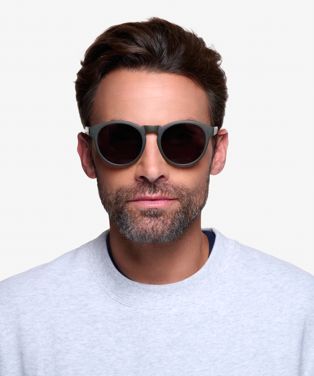 Taylor - Round Matte Green Frame Sunglasses For Women | Eyebuydirect