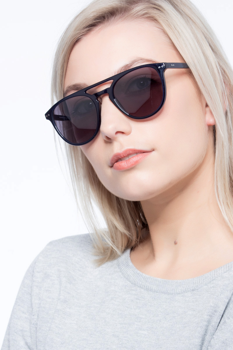 Meadow - Aviator Navy Frame Prescription Sunglasses | Eyebuydirect