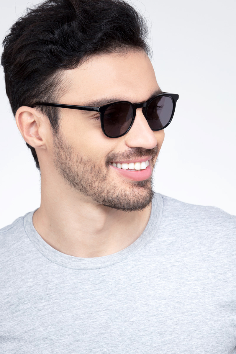 Safari Round Black Frame Prescription Sunglasses Eyebuydirect Canada