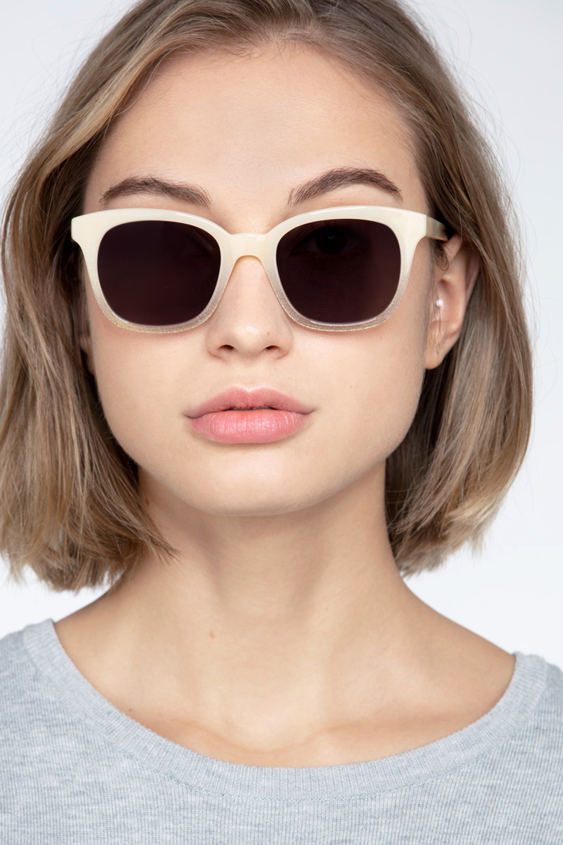 Quartz - Square Ivory Frame Sunglasses For Women | Eyebuydirect Canada
