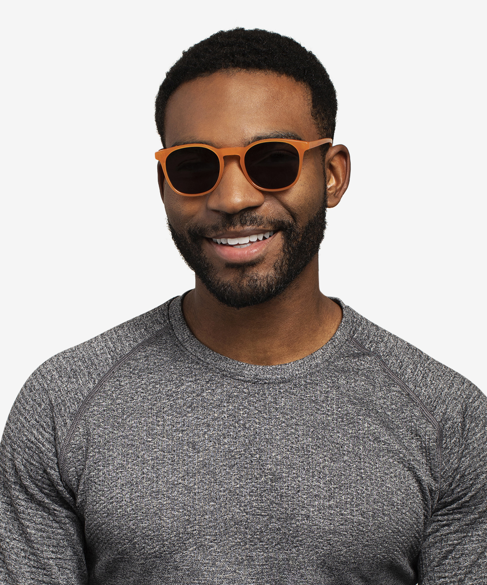 Safari Round Orange Frame Prescription Sunglasses Eyebuydirect