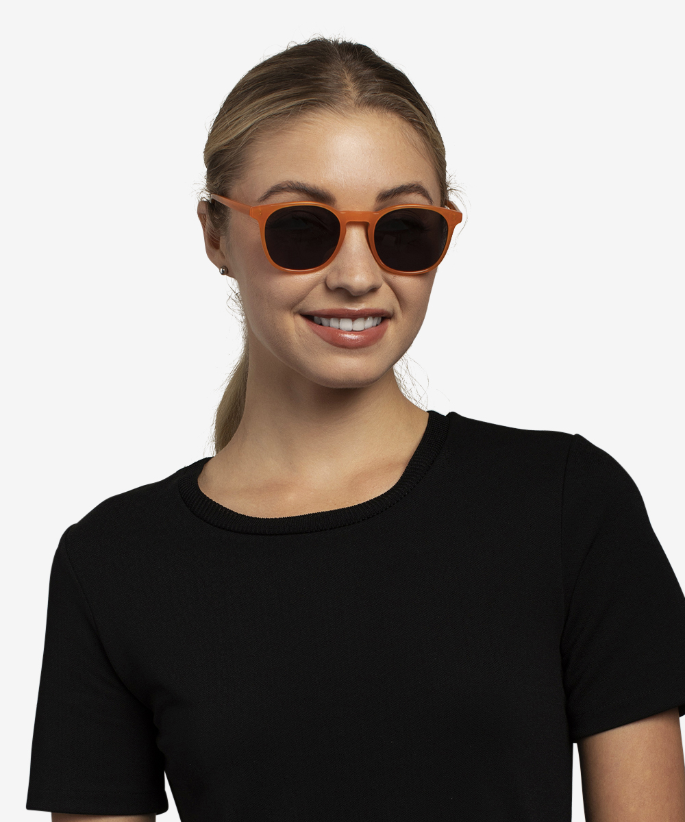 Safari Round Orange Frame Prescription Sunglasses Eyebuydirect