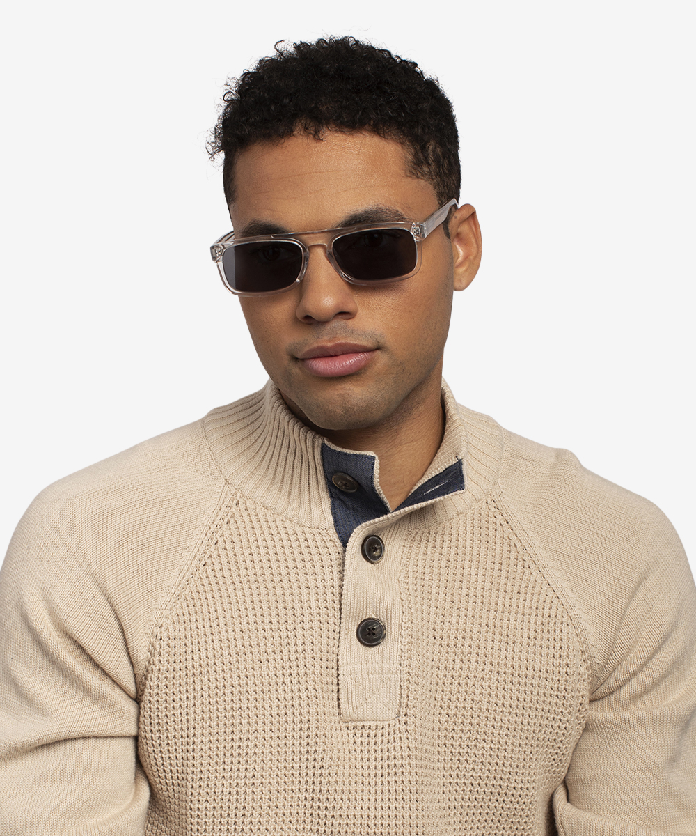Grayton Rectangle Clear Frame Sunglasses For Men Eyebuydirect