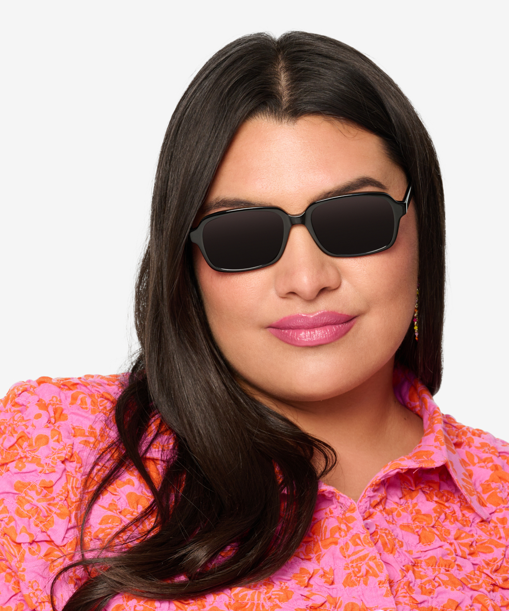 Opacity - Rectangle Black Frame Prescription Sunglasses | Eyebuydirect