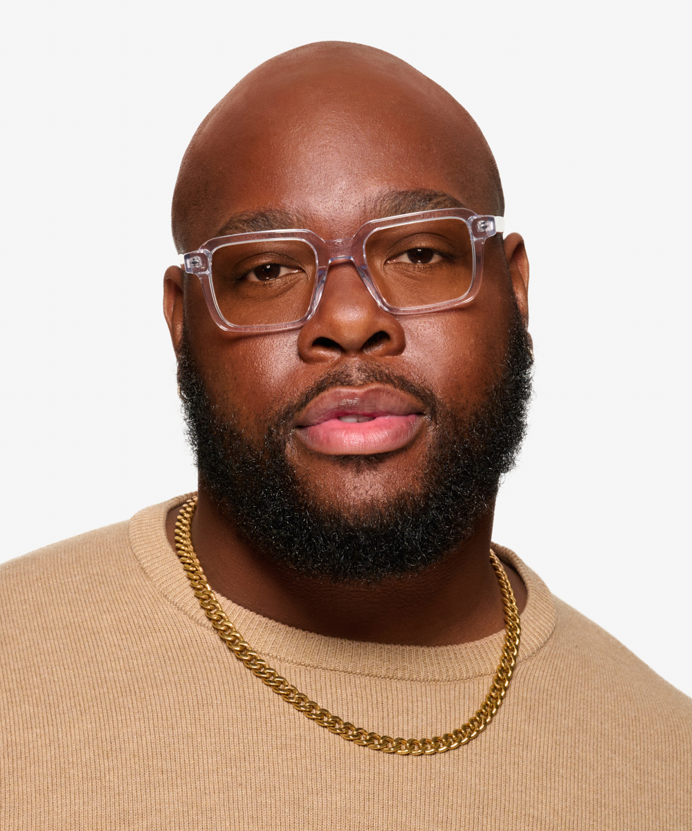 Nat - Square Clear Crystal Frame Prescription Sunglasses | Eyebuydirect