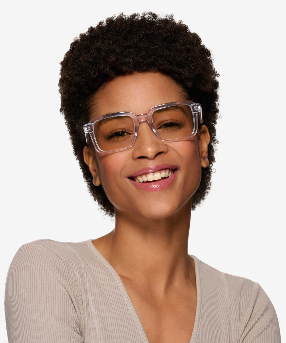 Nat - Square Clear Crystal Frame Prescription Sunglasses | Eyebuydirect