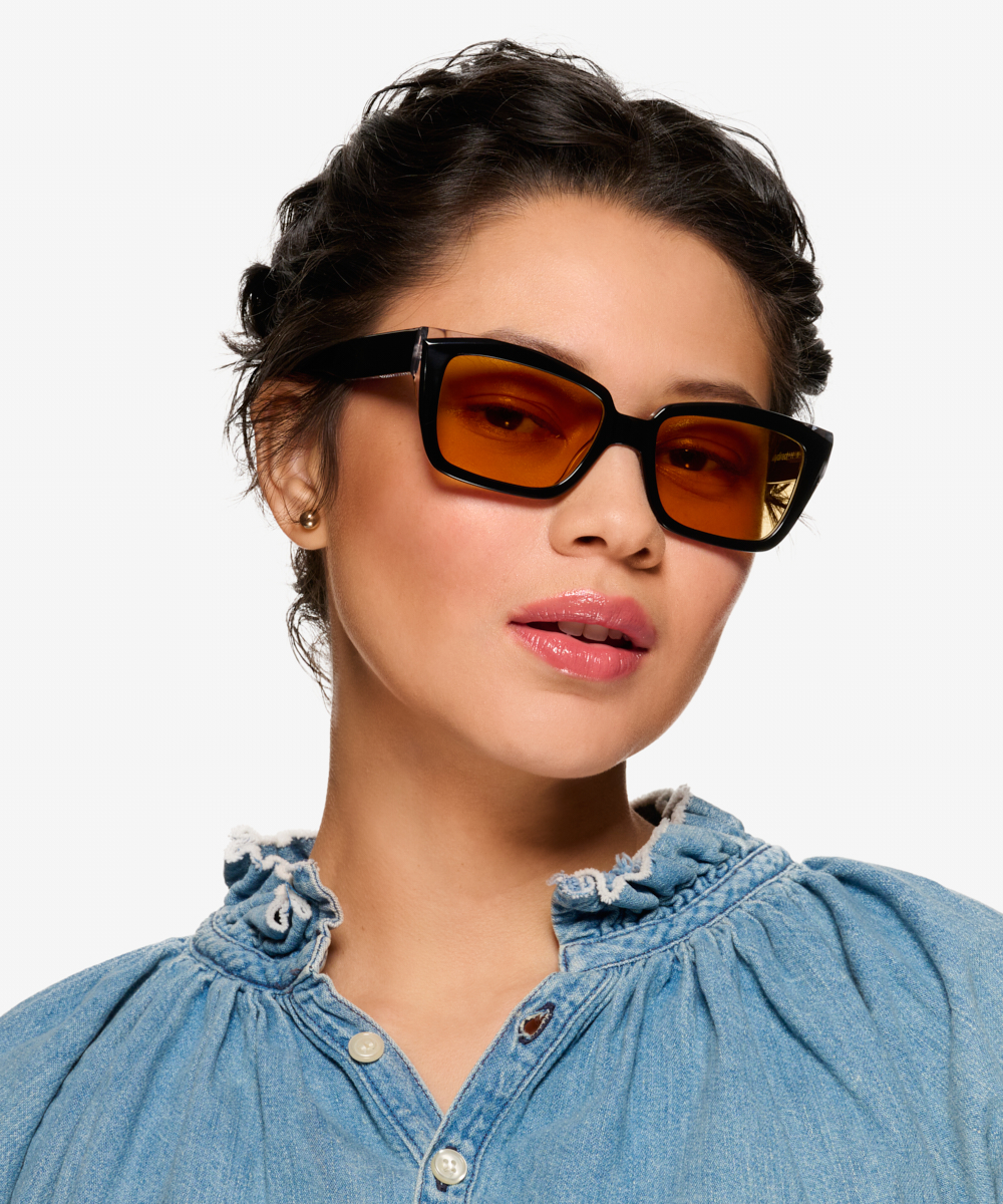 Lavendula - Cat Eye Black Crystal Frame Sunglasses For Women | Eyebuydirect