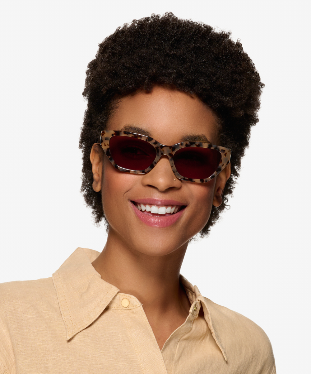 Celeste - Cat Eye Ivory Tortoise Frame Sunglasses For Women | Eyebuydirect