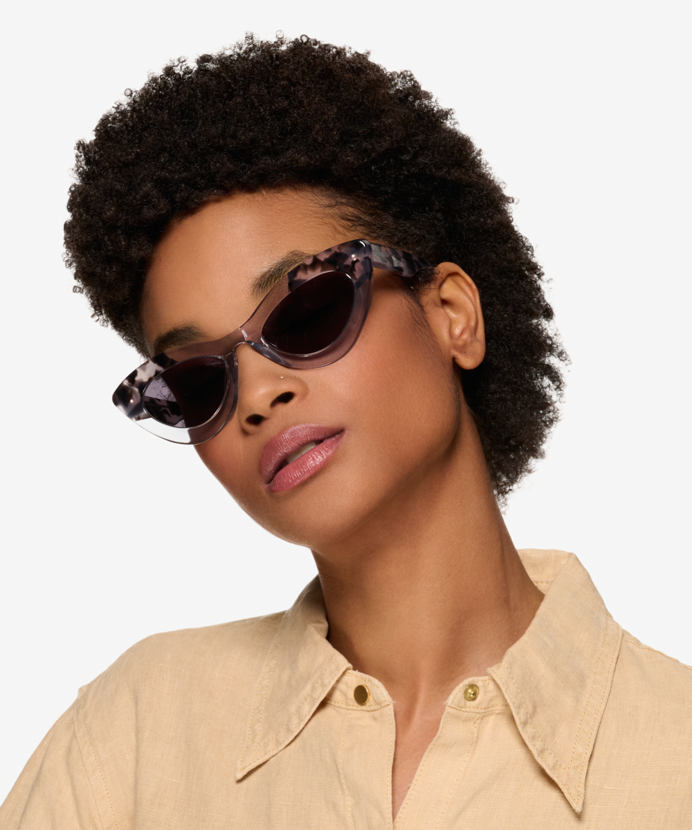 Francesca - Cat Eye Ivory Tortoise Clear Frame Sunglasses For Women | Eyebuydirect
