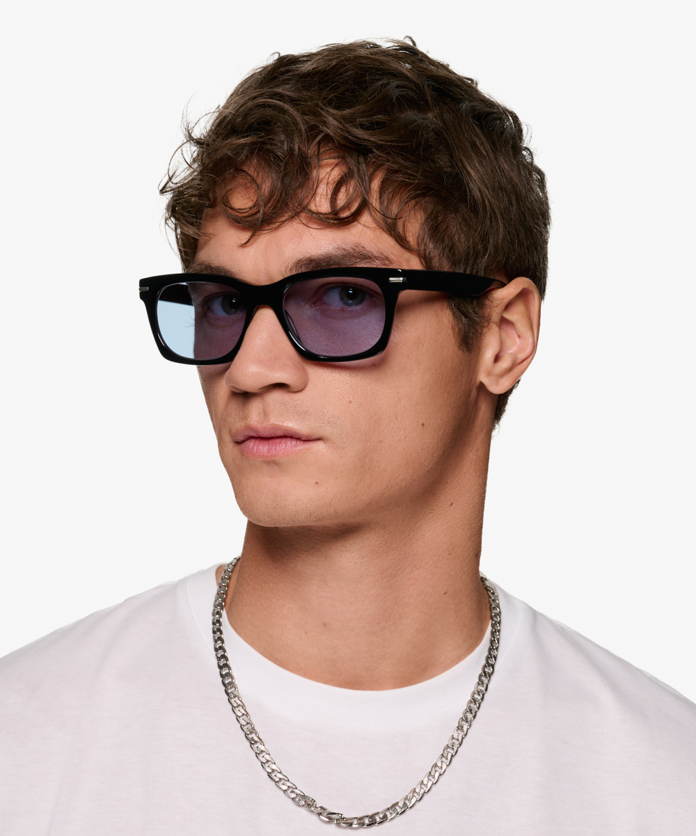 Halverson - Rectangle Black Frame Sunglasses For Men | Eyebuydirect