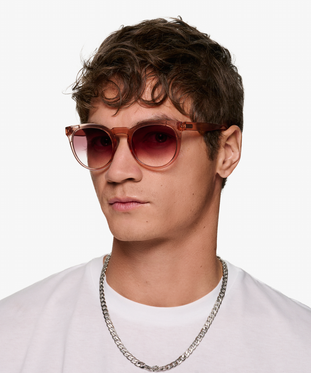 Spoondrift Round Crystal Champagne Frame Prescription Sunglasses