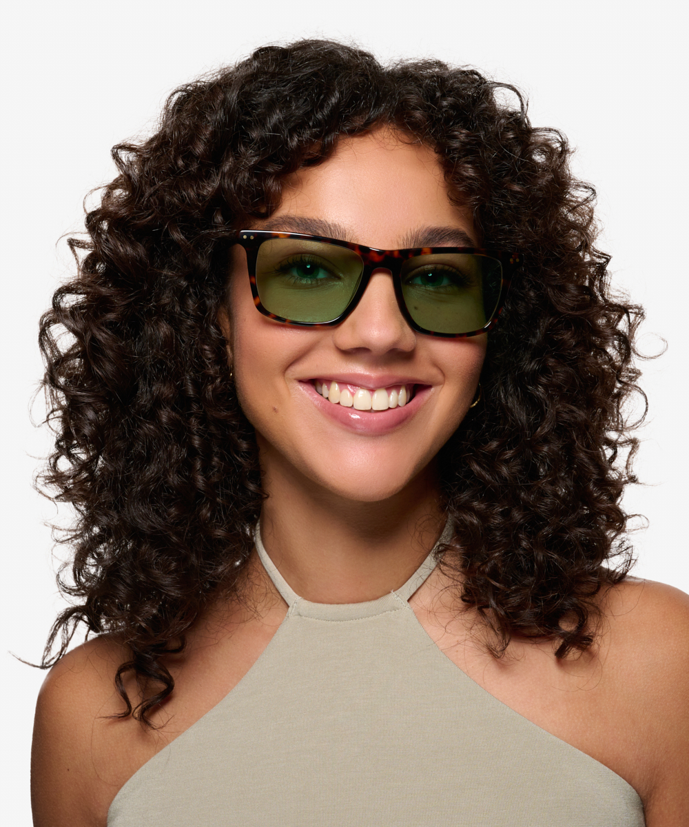 Dance - Rectangle Tortoise Frame Sunglasses For Men | Eyebuydirect