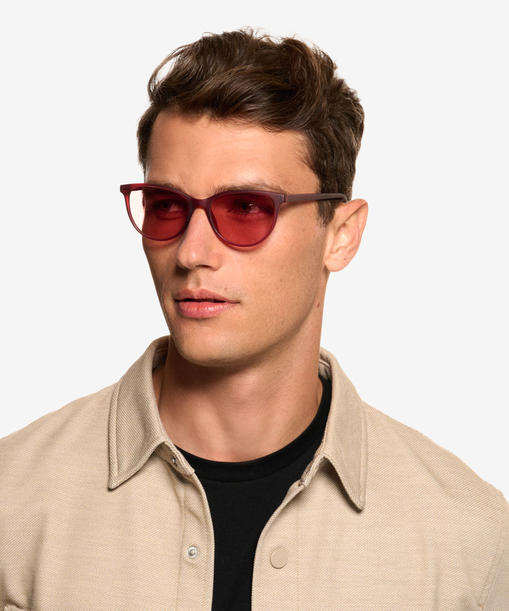 Fern - Cat Eye Matte Raspberry Frame Sunglasses For Women | Eyebuydirect