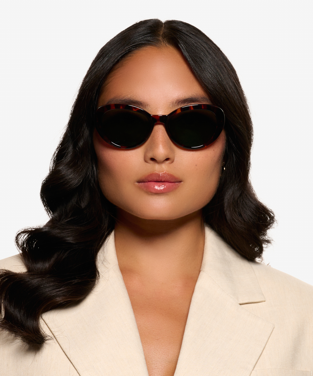 Nyssa - Cat Eye Shiny Tortoise Frame Sunglasses For Women | Eyebuydirect