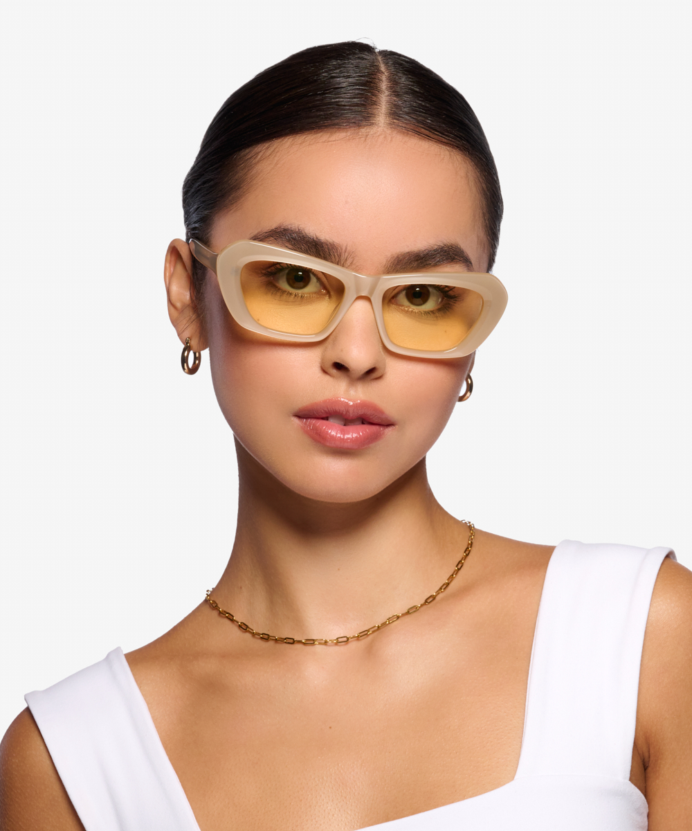 Rosy - Cat Eye Cream Frame Sunglasses For Women | Eyebuydirect