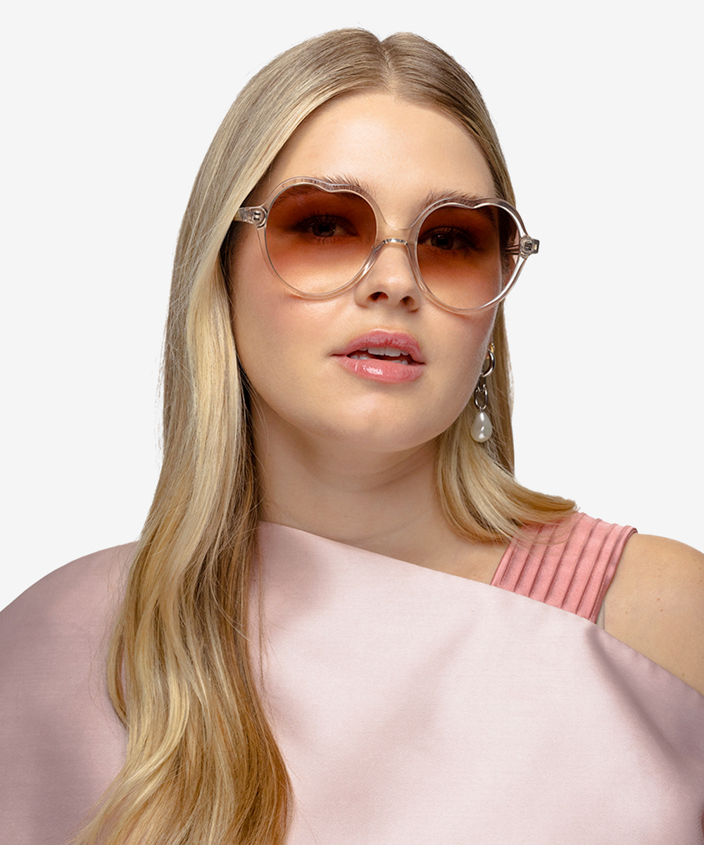 Amora - Heart Crystal Brown Frame Sunglasses For Women | Eyebuydirect