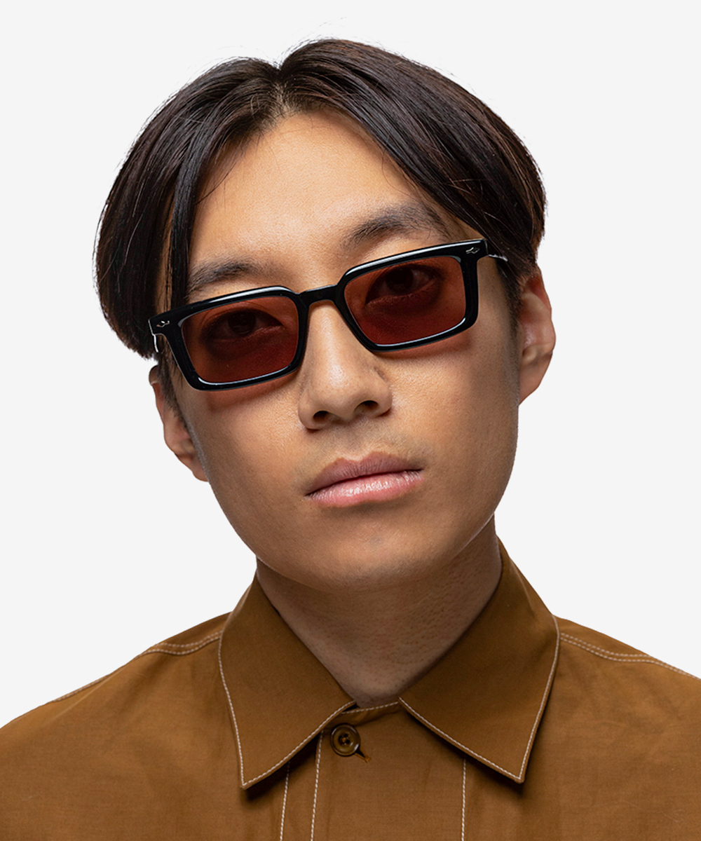 Riley - Rectangle Black Frame Prescription Sunglasses | Eyebuydirect