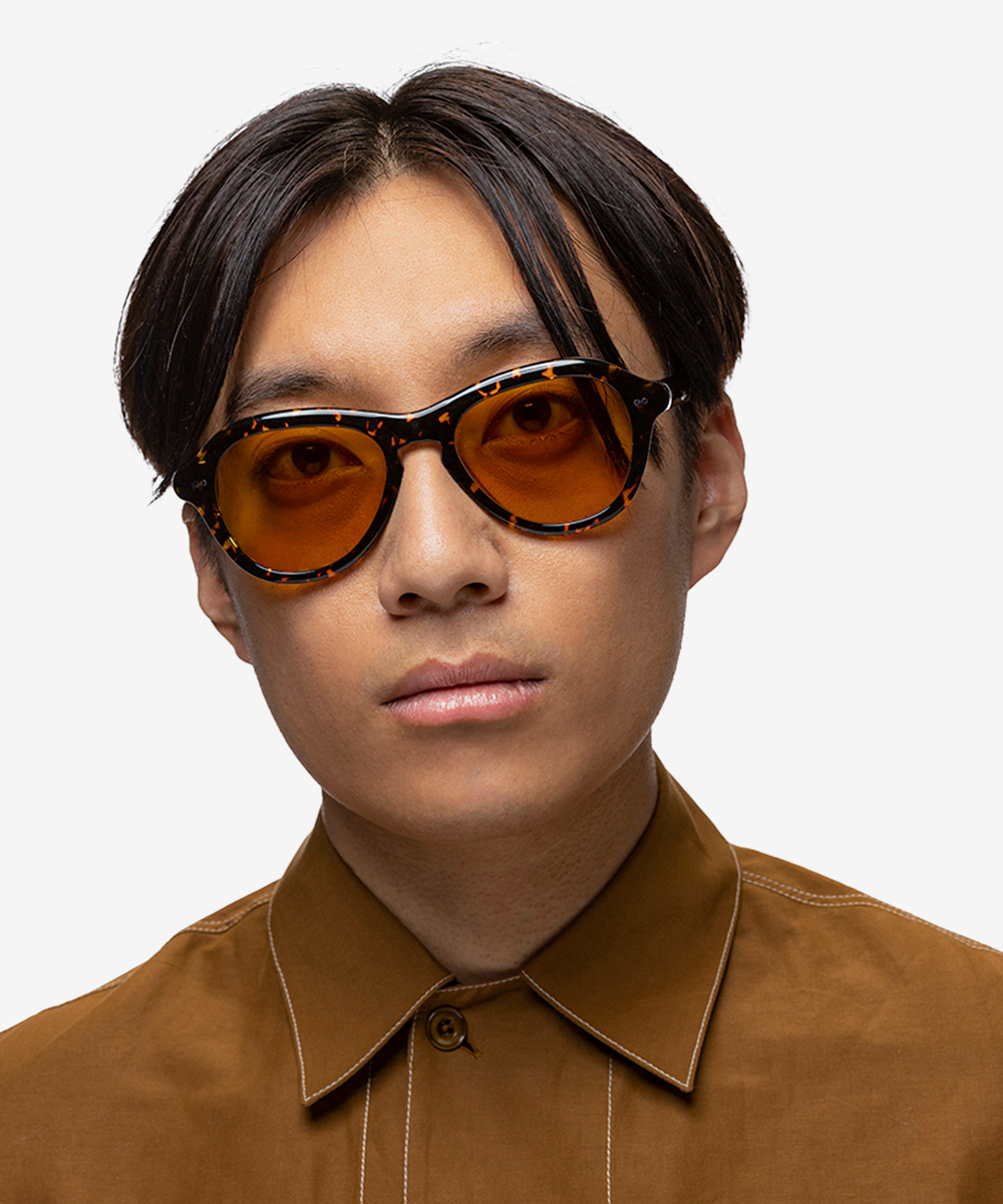 Moss - Round Spotty Tortoise Frame Prescription Sunglasses | Eyebuydirect