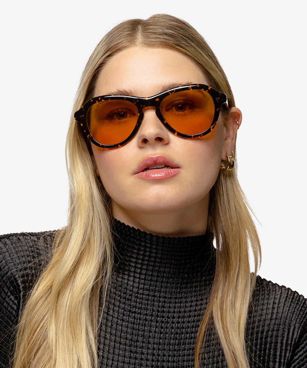 Moss - Round Spotty Tortoise Frame Prescription Sunglasses | Eyebuydirect