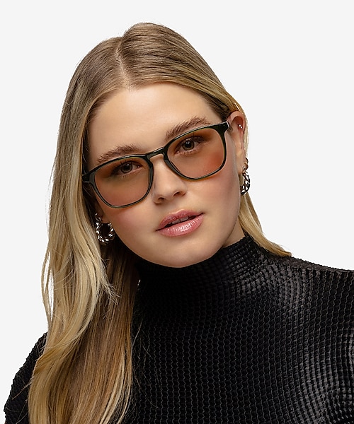 Tackle Square Crystal Green Frame Prescription Sunglasses Eyebuydirect Canada