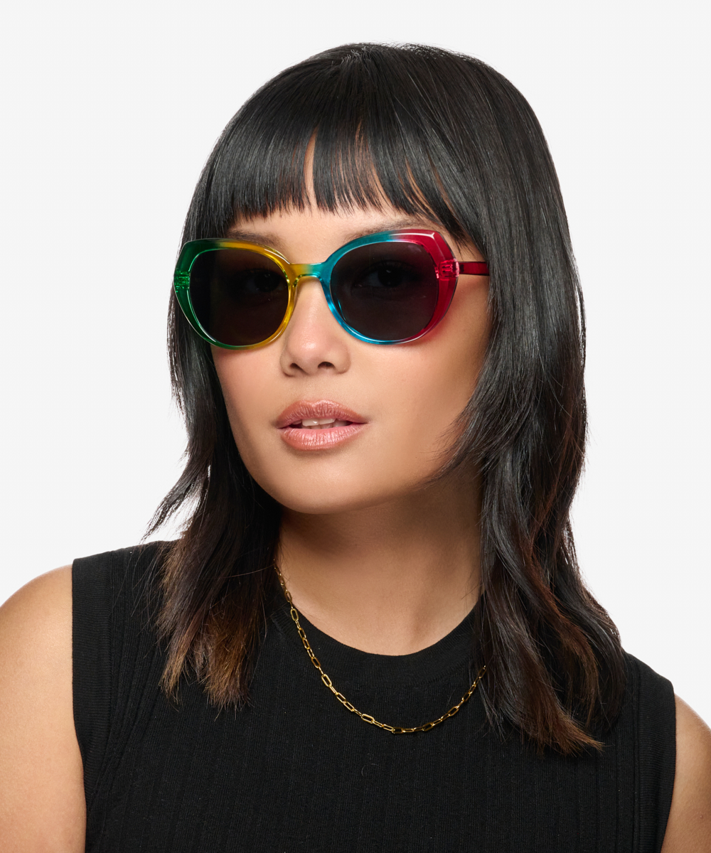 True Colors - Cat Eye Rainbow Frame Sunglasses For Women | Eyebuydirect